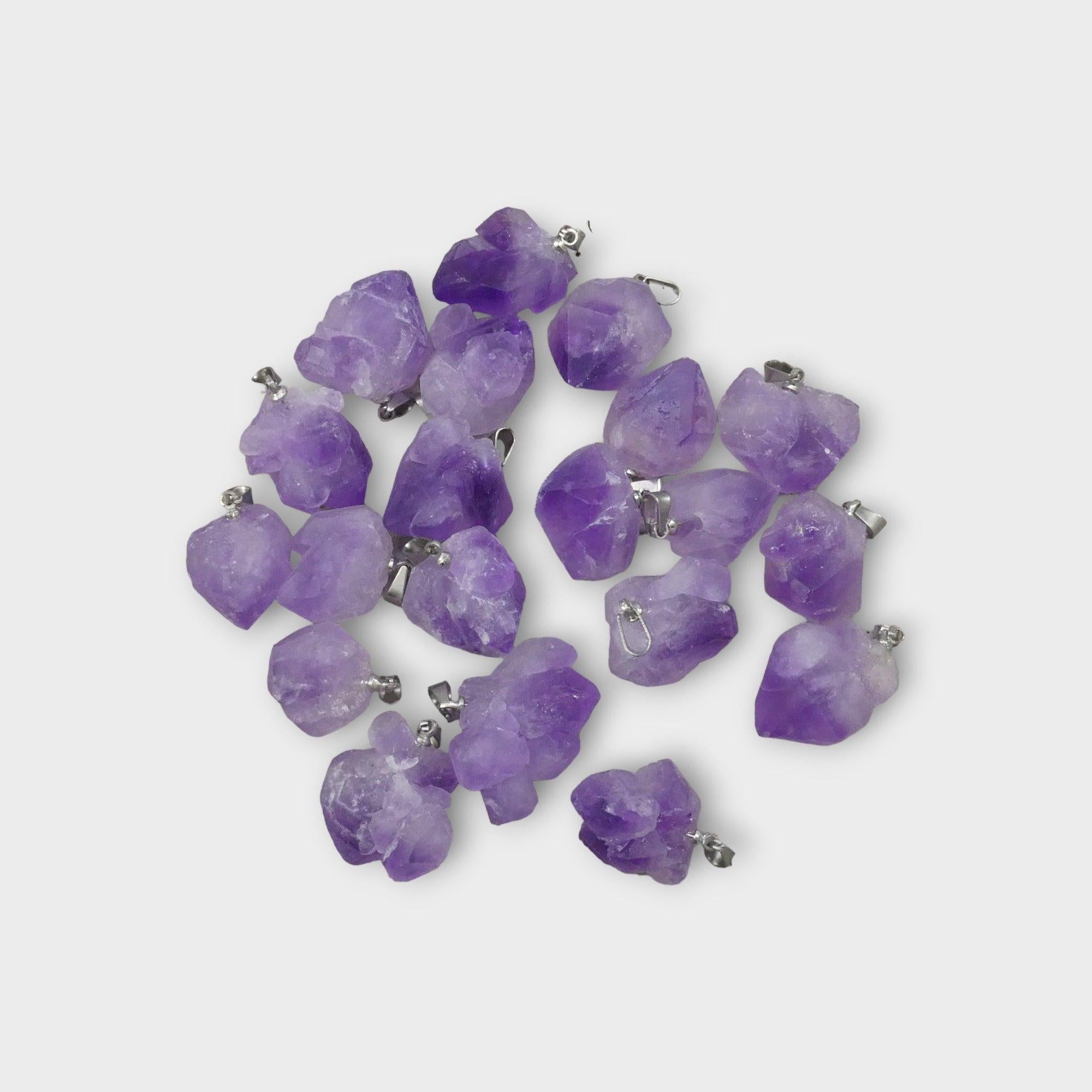 Amethyst Rough Cluster Point Pendant (1pc) – The Perfect Gem